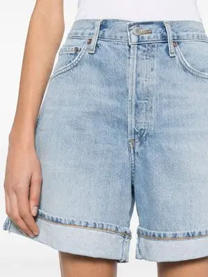 AGOLDE Dame High-waisted Denim Shorts - Blue