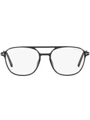 TOM FORD Logo-plaque Pilot-frame Glasses - Grey