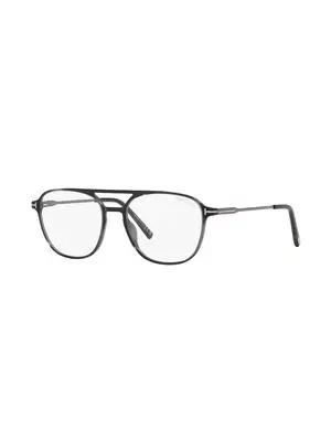 TOM FORD Logo-plaque Pilot-frame Glasses - Grey