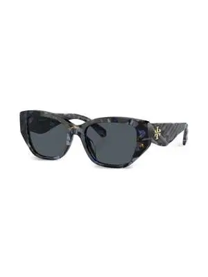 Tory Burch Graphic-print Geometric-frame Sunglasses