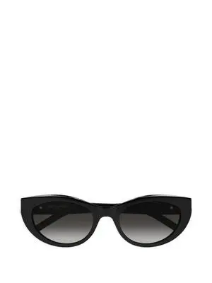 Saint Laurent Logo-plaque Round-frame Sunglasses - Black