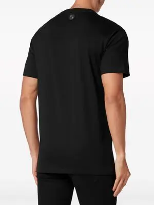 Philipp Plein Dripping Skull Cotton T-shirt - Black