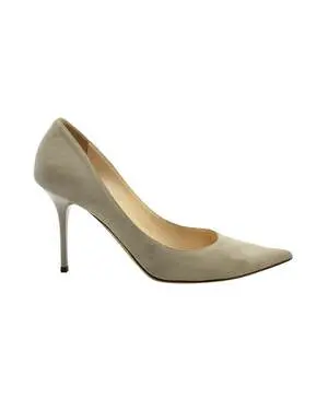 JIMMY CHOO Love 90mm Suede Grey Pumps - Beige
