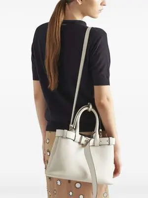 Prada Small Buckle Tote - White