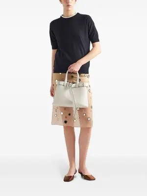 Prada Small Buckle Tote - White