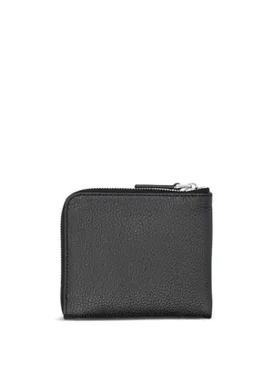 Marni Leather Zip-around Wallet With Mending-embroidery - Black