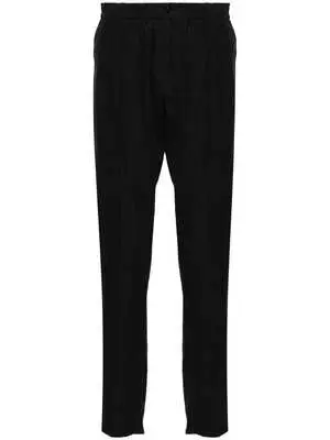 Emporio Armani Mid-rise Tapered Linen Trousers
