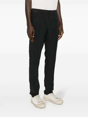 Emporio Armani Mid-rise Tapered Linen Trousers