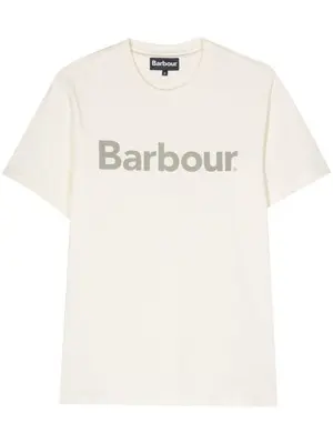 Barbour Logo-print Cotton T-shirt - Neutrals