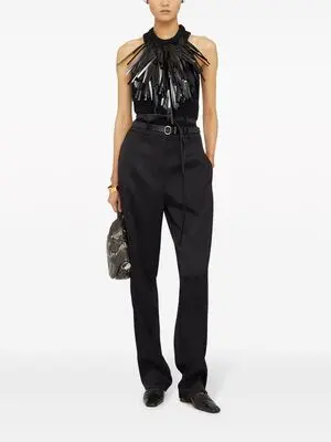 JIL SANDER Fringe-trim Knitted Top
