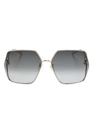 Gucci Oversized Square Frame Sunglasses - Gold