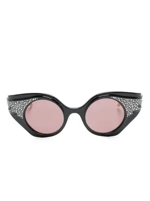 Gucci Crystal-embellished Cat-eye Sunglasses - Black