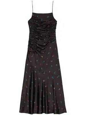 GANNI Ruched Slip Dress