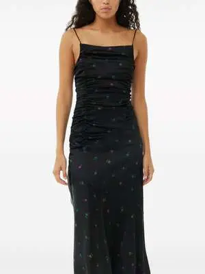 GANNI Ruched Slip Dress