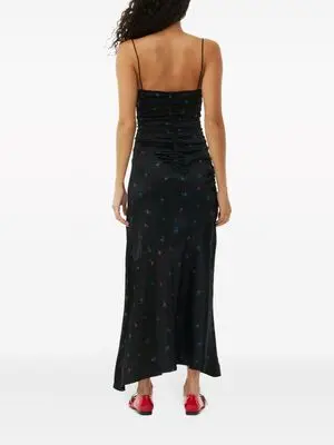 GANNI Ruched Slip Dress