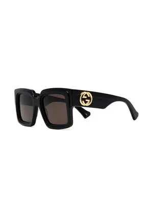 Gucci Logo-plaque Square-frame Sunglasses