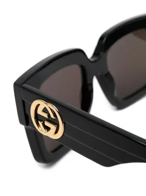 Gucci Logo-plaque Square-frame Sunglasses