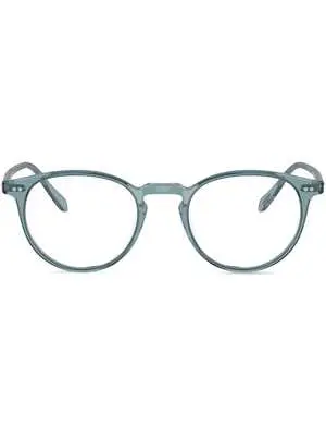 Oliver Spencer Riley-r Round-frame Glasses - Blue