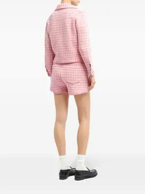 BARRIE Gingham-check Cashmere-blend Shorts - Pink