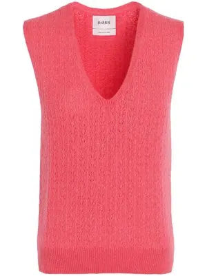 BARRIE V-neck Cashmere Top - Pink