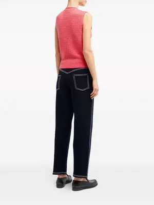 BARRIE V-neck Cashmere Top - Pink