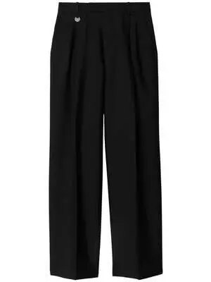 Burberry Wool-silk Tailored Trousers - Black