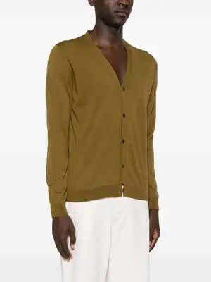 ROBERTO COLLINA Button-up Fine-knit Cardigan - Green