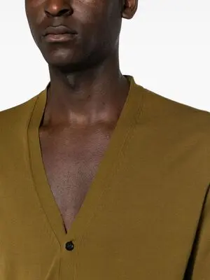 ROBERTO COLLINA Button-up Fine-knit Cardigan - Green