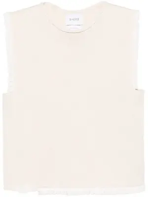 BARRIE Frayed-detail Knit Top - Neutrals