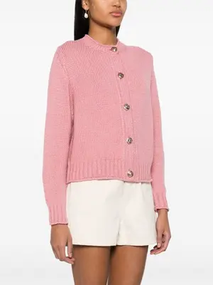 BARRIE Long-sleeve Cashmere Cardigan - Pink