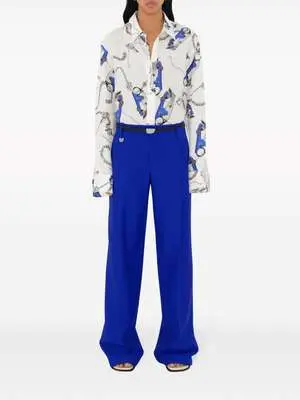 Burberry Wool Tailored Trousers - Blue