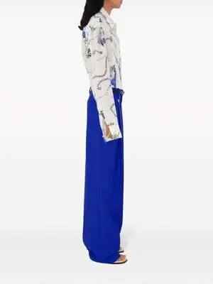 Burberry Wool Tailored Trousers - Blue