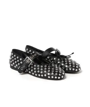 Miu Miu Studded Leather Ballerinas