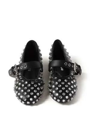 Miu Miu Studded Leather Ballerinas