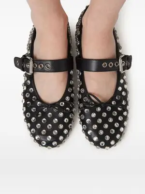Miu Miu Studded Leather Ballerinas