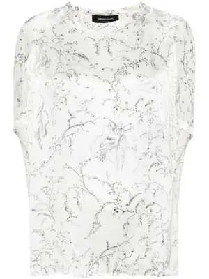 Fabiana Filippi Graphic-print Silk Blouse White