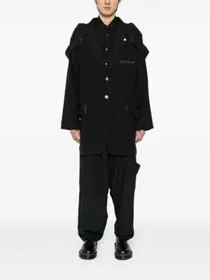 Yohji Yamamoto Contrast-stitch Single-breasted Blazer