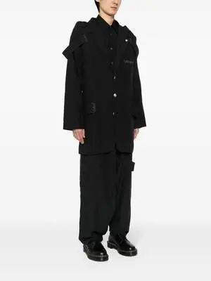 Yohji Yamamoto Contrast-stitch Single-breasted Blazer