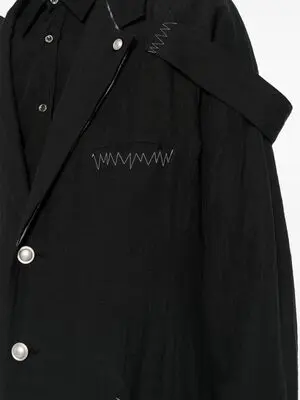 Yohji Yamamoto Contrast-stitch Single-breasted Blazer