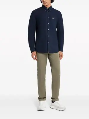 Lacoste Logo-appliqué Cotton Shirt - Blue