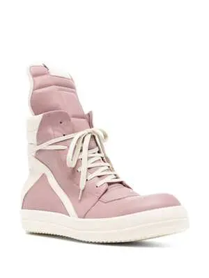 Rick Owens Geobasket High-top Leather Sneakers - Pink
