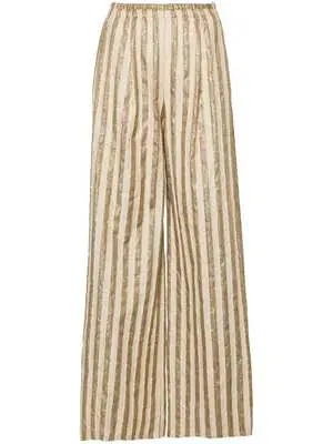FORTE_FORTE Striped Wide-leg Trousers