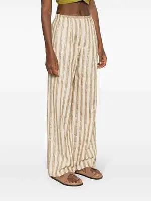 FORTE_FORTE Striped Wide-leg Trousers
