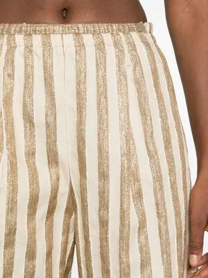 FORTE_FORTE Striped Wide-leg Trousers