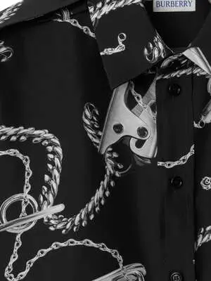 Burberry Knight Hardware Silk Shirt - Black