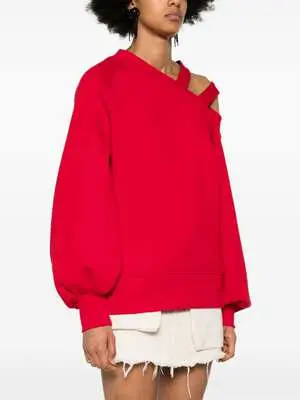 IOANA CIOLACU Sonia Drop-shoulder Sweatshirt - Red