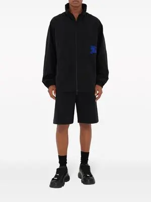 Burberry Appliqué Hooded Jacket - Black