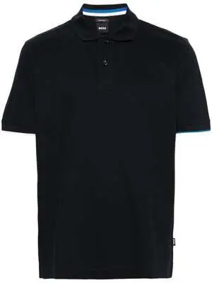BOSS Piqué-weave Cotton Polo Shirt - Blue