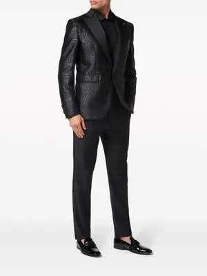 Philipp Plein Monogram-jacquard Single-breasted Blazer