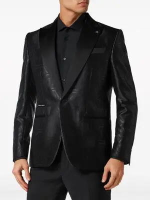 Philipp Plein Monogram-jacquard Single-breasted Blazer